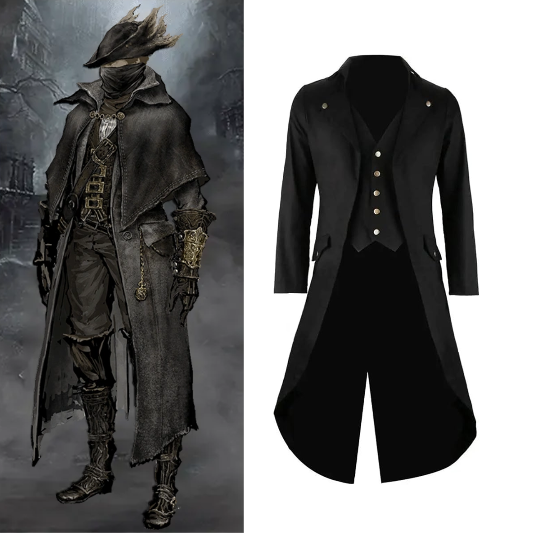 Bloodborne Cosplay Black Vintage Tailcoat Jacket - Quda Halloween