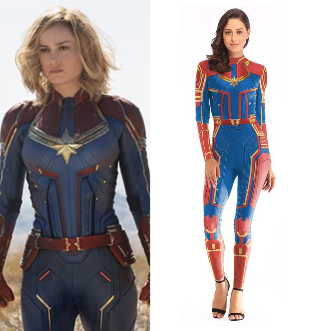 Captain Marvel Costume Hero Suit - Quda Halloween